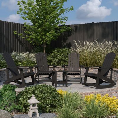 Merrick Lane 4 Black Rocker & Side Table