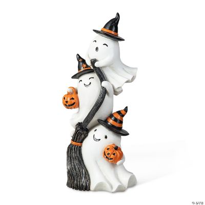 Glitzhome Set of 2 13.00"H Halloween Polyresin Stacked Ghost Table ...