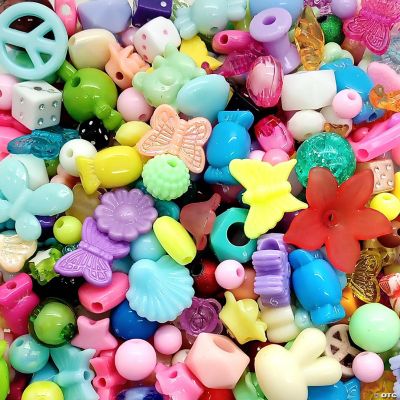 Mixed Acrylic Beads, Colorful Shape Assortment, 400 pcs | Oriental Trading