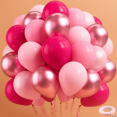 Pink Balloons Set Metallic, Pearl, Hot Pink, Pastel Latex Balloons ...