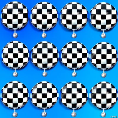Checkerboard Foil Balloon, Black & White Checkered Racing-Themed Party ...