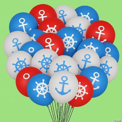 Nautical Balloons, 12-Inch Anchors & Wheels 27-Piece for Navigation ...