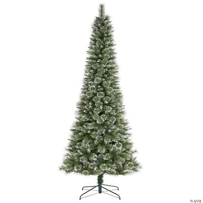 Glitzhome 9ft Pre-Lit Frosted Cashmere Pencil Pine Artificial Christmas ...