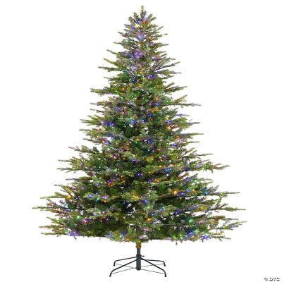 Glitzhome 9ft Pre-Lit Green Full Fir Artificial Christmas Tree with ...