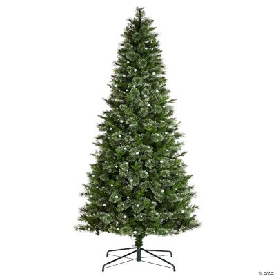 Glitzhome 9ft Pre-Lit Lighted Green Cashmere Slim Pine Artificial ...