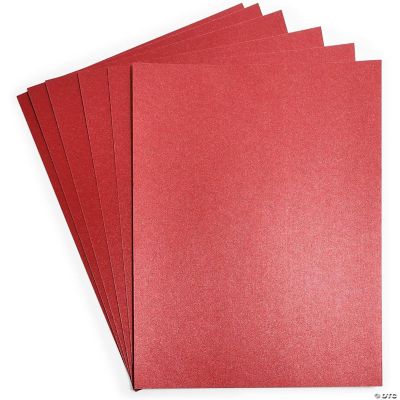 50-Pack Red Shimmer Cardstock Paper, Metallic Paper for Arts and Crafts ...