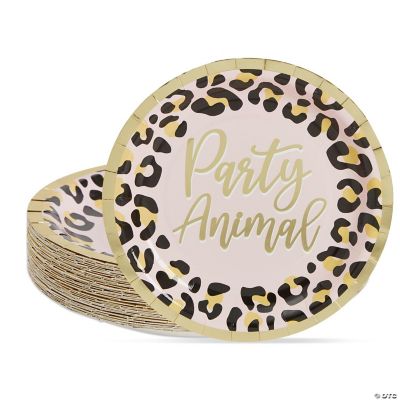 48 Pack Cheetah Print Paper Plates for Party Animal Safari Birthday ...