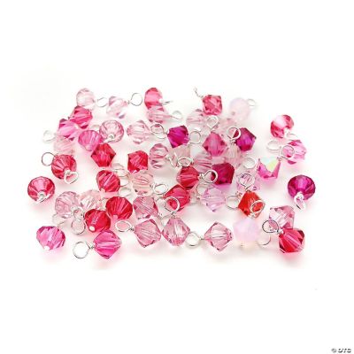 6mm Glass Bicone Bead Charm Dangles in Pink Shades, 25 pc Mix ...