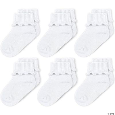 CozyWay Baby-Girls Socks 6 Pack Ruffle Ripple Edge Turn Cuff Socks for ...