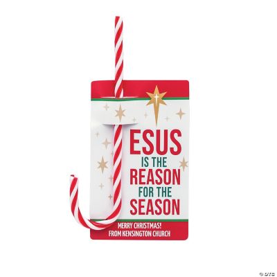 6" Bulk 24 Pc. Religious Candy Cane Ornaments with Personalized Handout ...