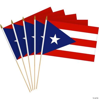 G128 8x12in 50PK Puerto Rico Handheld Stick Flag Printed 150D Polyester ...