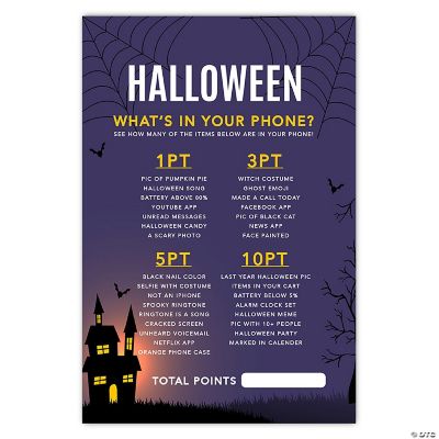 24pcs Halloween What's In Your Phone Game Cards for Baby Shower, Bridal ...