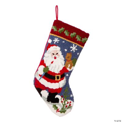 Glitzhome Set of 4 19.00"L Hooked Stocking, Santa