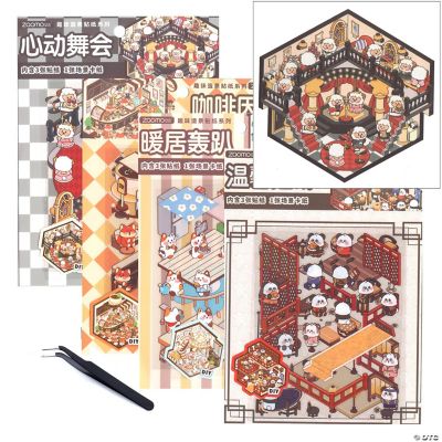 Animal Sticker Scene Set of 4 Packs With Tweezers, Cute Isometric DIY ...