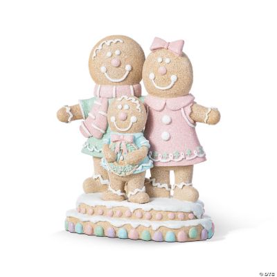 Glitzhome 10.25"H Resin Christmas Gingerbread Man Family Table Decor ...