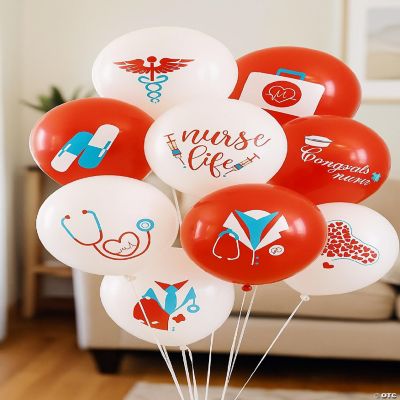 Healthcare Graduate Balloon Set, Crimson & Ivory Balloons 44 Piece for ...