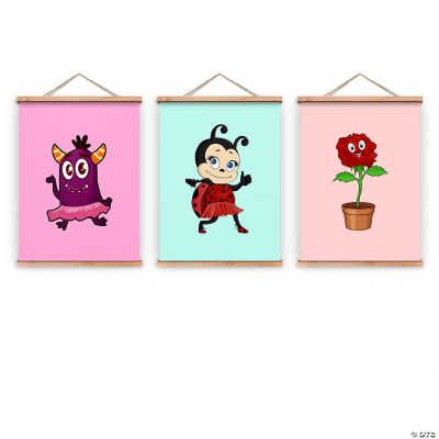 Pink Parade Set of 3 Magnetic Wood Frame Hanger by Dancing Littles ...