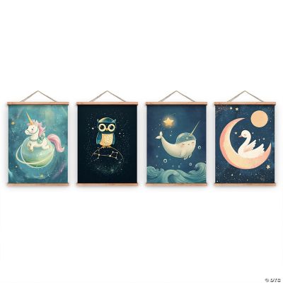 Celestial Quartet Set of 4 Magnetic Wood Frame Hanger by Dancing Littles Jungle - Size 17.5x24 ...