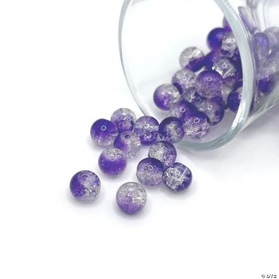 100 pcs 8mm Purple Crackle Glass Beads | Oriental Trading