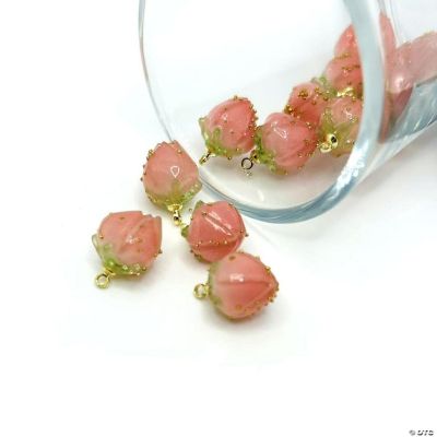 20 Pcs Pink Resin Flower Bud Charms | Oriental Trading