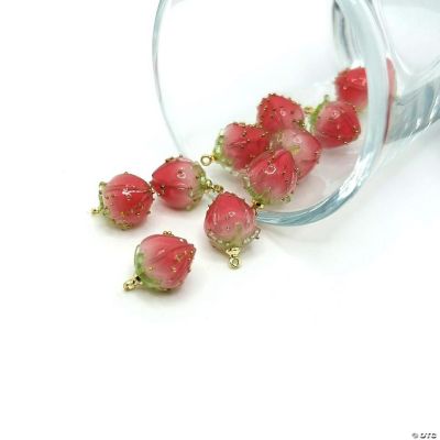20 Pcs Pink Resin Flower Bud Charms | Oriental Trading