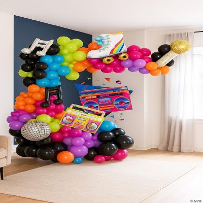 Retro Party Decoration Set Balloon Garland Arch 192 Pc with Vintage ...