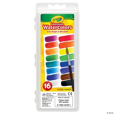 Crayola Education Oval Pans Watercolors Set, 16 Count | Oriental Trading