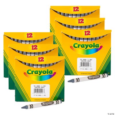 Crayola Bulk Crayons, Regular Size, Gray, 12 Per Pack, 6 Packs ...