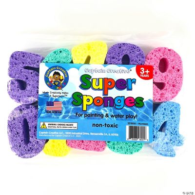 Captain Creative Super Sponges, 3", Numbers, 10 Pieces | Oriental Trading