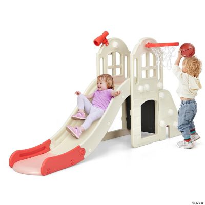 Costway 6-In-1 Large Slide for Kids Toddler Climber Slide Playset w ...