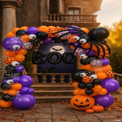 Halloween balloon garland arch kit spider web, boo foil banner, spider ...