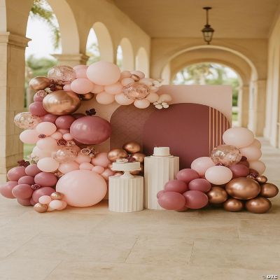 Dusty Rose & Rose Gold Balloon Arch Garland Kit, 136Pcs Balloons for ...