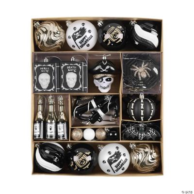 OrnamentallyYou Halloween Christmas Tree Ornaments Set, 70-Piece Black ...