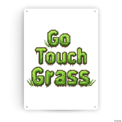 Go Touch Grass Vertical Tin Sign Wall Decor by Dancing Littles Jungle ...