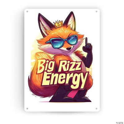 Big Rizz Energy Vertical Tin Sign Wall Decor by Dancing Littles Jungle ...