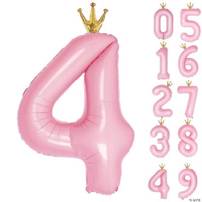 Number 4 Balloon With CrownLarge Number Balloons 40 Inch4Th Birthday ...