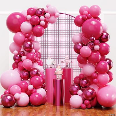 Pink Balloon Garland Arch Kit, Hot Pink Balloons Metallic Pink Balloon ...