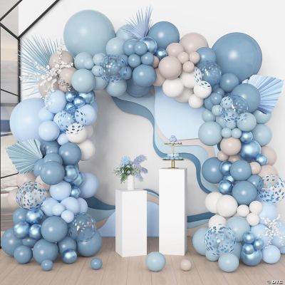 170Pcs Dusty Blue Balloon Arch Garland Kit, Baby Light Dusty Blue White ...