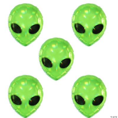 5Pcs Green Alien Head Balloons,Alien Ufo Party Supplies Balloons,Outer ...