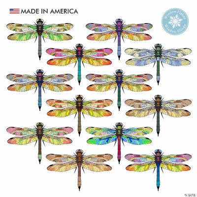 Window Flakes Large Dragonfly Window Cling Decals (Set of 8) | Oriental ...
