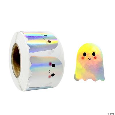 Wrapables Holographic Halloween Sticker Roll 500pcs, Ghosts | Oriental ...