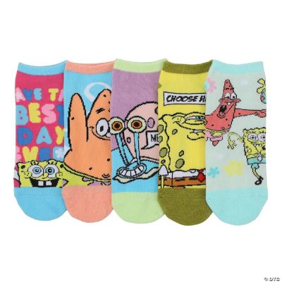 Spongebob Squarepants Character Art Women's 5-Pair Ankle Socks ...