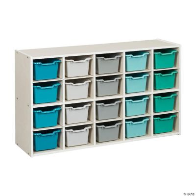 ECR4Kids Streamline 20 Cubby Tray Storage Cabinet with 20 Scoop Front ...
