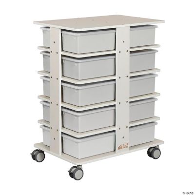 ECR4Kids 20-Compartment Mobile Storage Tower with Cubby Bins with Lids ...