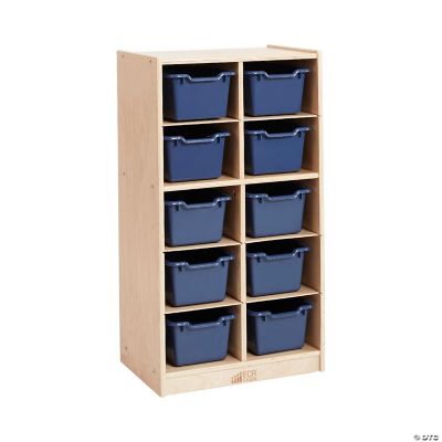ECR4Kids 10 Cubby Mobile Tray Cabinet with 10 Scoop Front Storage Bins ...