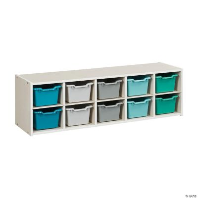 ECR4Kids Streamline 10 Cubby Tray Cabinet with 10 Scoop Front Storage ...