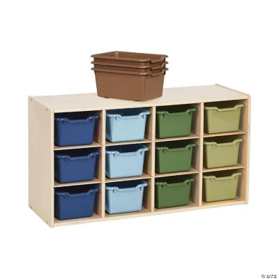 ECR4Kids Streamline 12 Cubby Tray Cabinet with 15 Scoop Front Storage ...