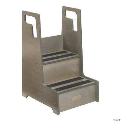 ECR4Kids Reach-Up Step Stool with Handles, Grey Wash | Oriental Trading