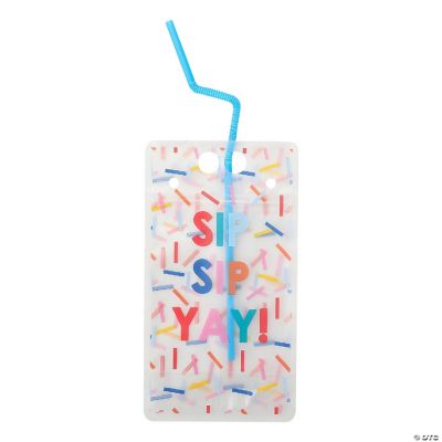 Packed Party Sip Sip Yay 4-Count Reusable Drink Straw | Oriental Trading