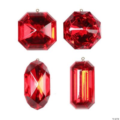 Acrylic Jewel Assortment Ornament: Red (Set 4) | Oriental Trading